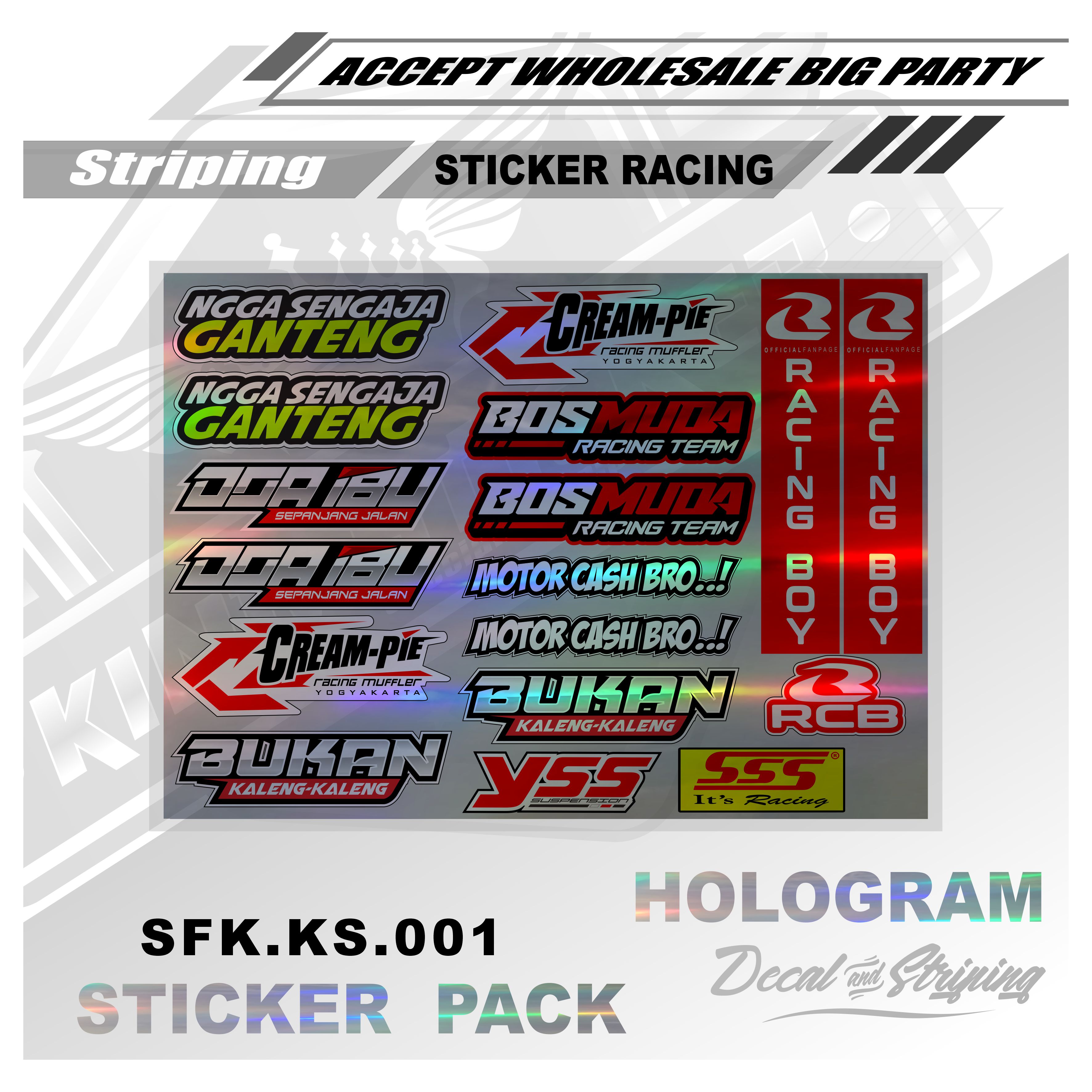 Sticker Racing Sticker Herex Hologram Bisa Nyala Kalo Kena Cahaya ...