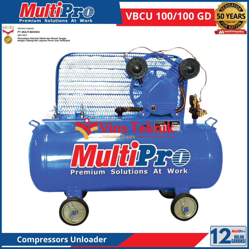 Kompresor VBCU 100/100HS 1HP MULTIPRO MESIN KOMPRESOR ANGIN UNLOADER 1 ...