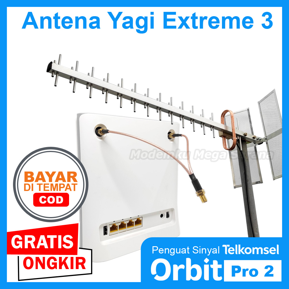 Antena Penguat Sinyal Yagi Modem Telkomsel Orbit Pro 2 Yagi Extreme 3 ...