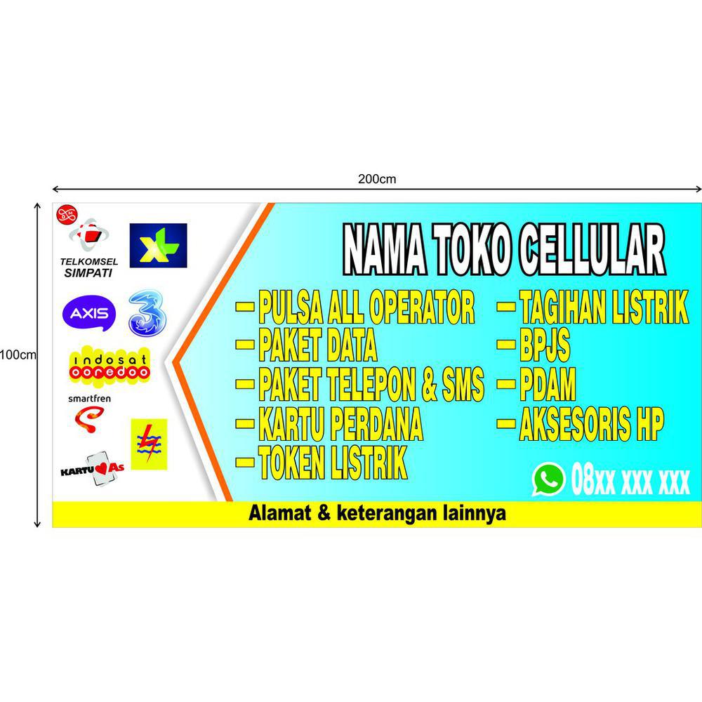 JASA CETAK DAN DESAIN SPANDUK/BANNER KONTER PULSA DAN PAKET DATA UKURAN ...