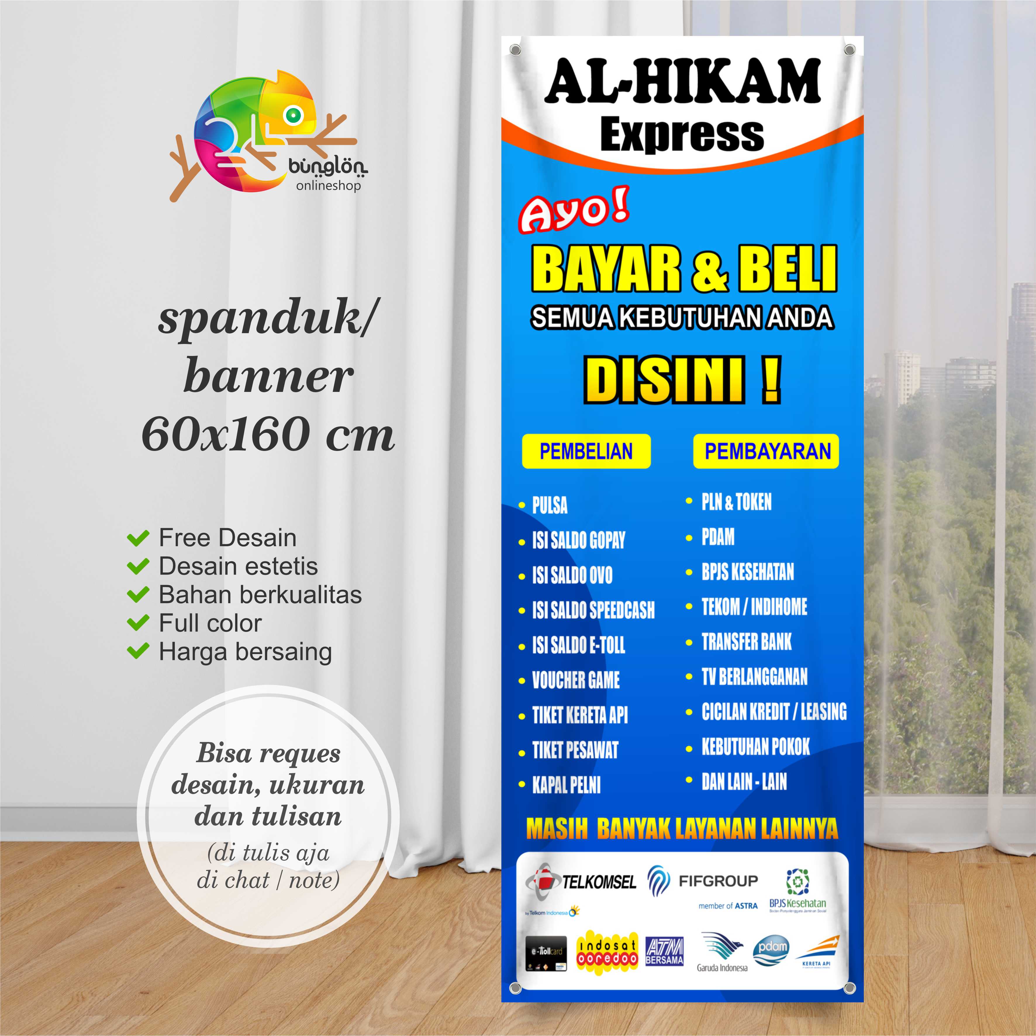 Size 60x160 Cm Spanduk, Banner Pembayaran & Pembelian Semua Kebutuhan ...