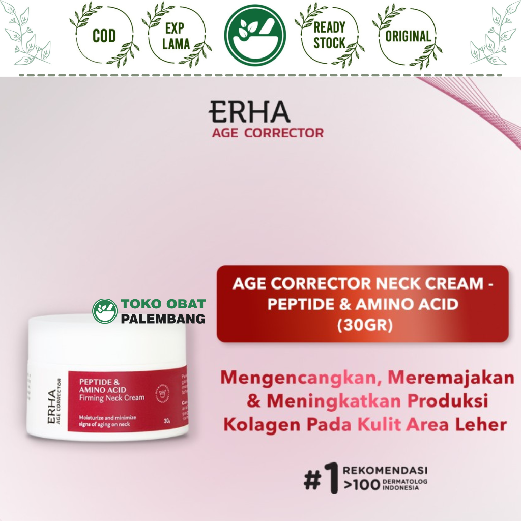 ERHA AGE CORRECTOR FIRMING NECK CREAM KRIM LEHER KERUTAN GARIS HALUS | Lazada Indonesia