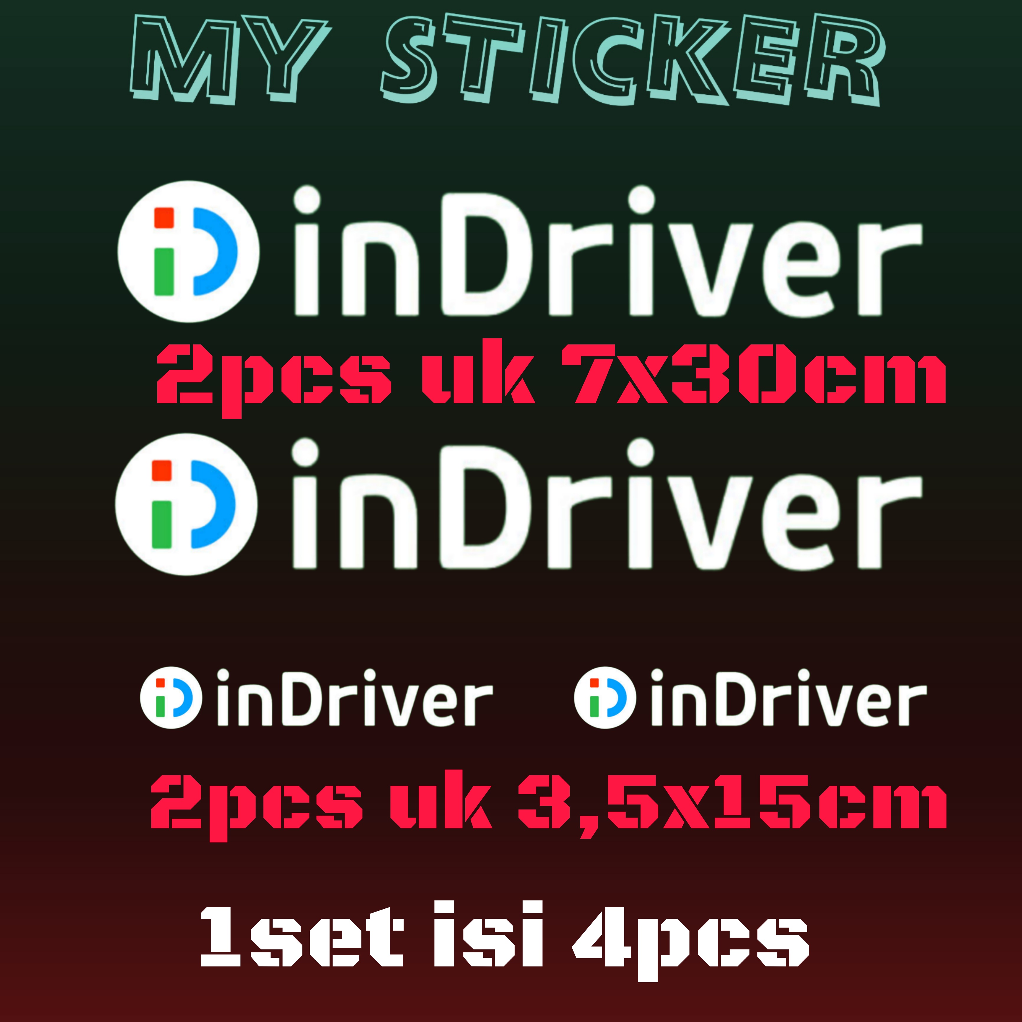 STRIPING SET 4IN1 CUTTING STIKER LOGO INDRIVER , sticker variasi motor ...