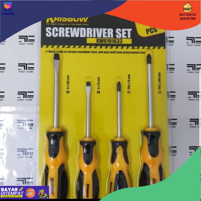 OBENG SET 4PCS KRISBOW / SCREWDRIVER SET KRISBOW | Lazada Indonesia