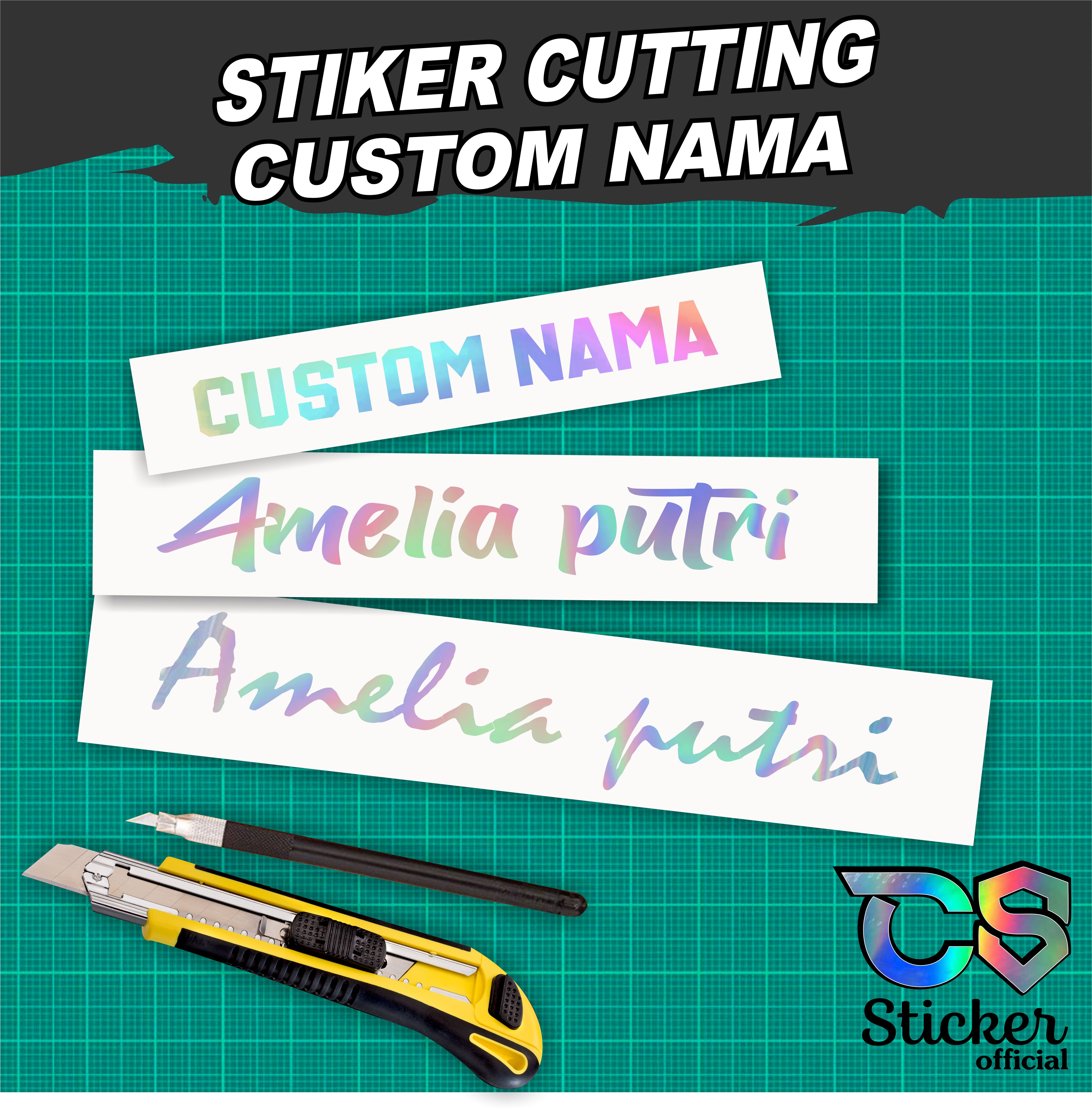 stiker custom nama request -cutting stiker nama | Lazada Indonesia