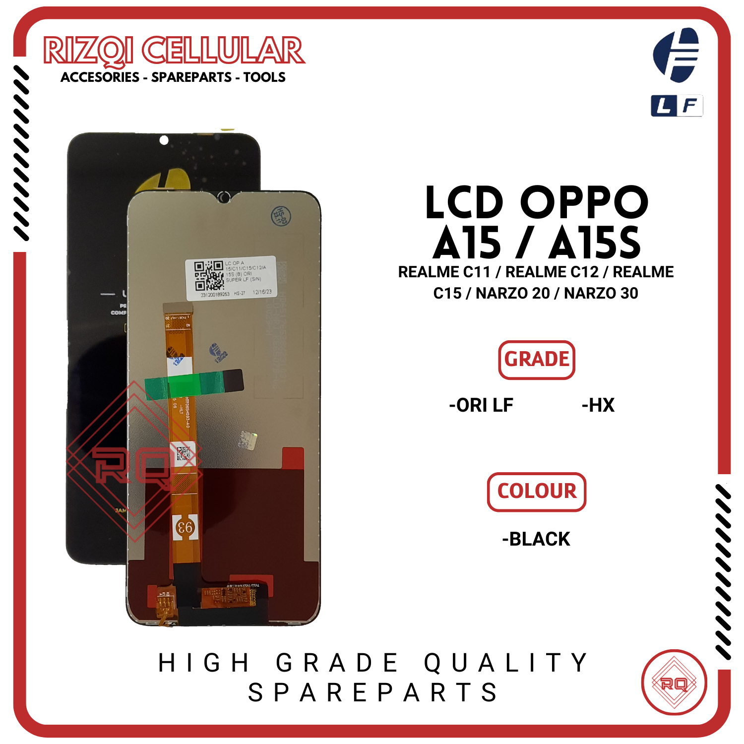 LCD OPPO A15/A15S/REALME C11/REALME C12/REALME C15/NARZO 20/NARZO 30 ...