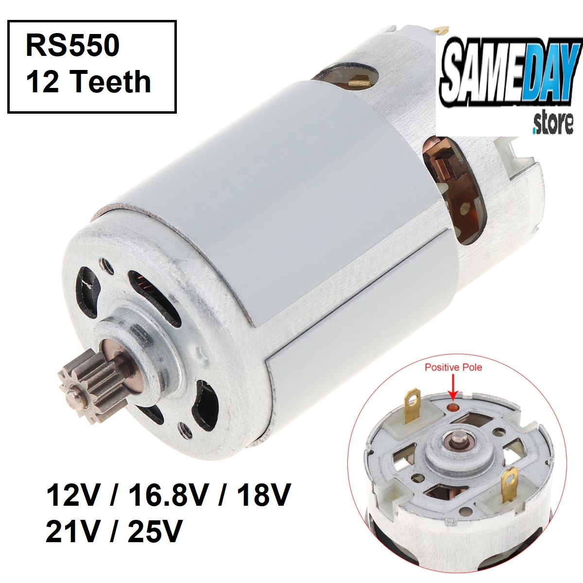 Dinamo Bor Cordless DC Motor RS550 12V 90W 400-13500rpm Motor RS-550 ...