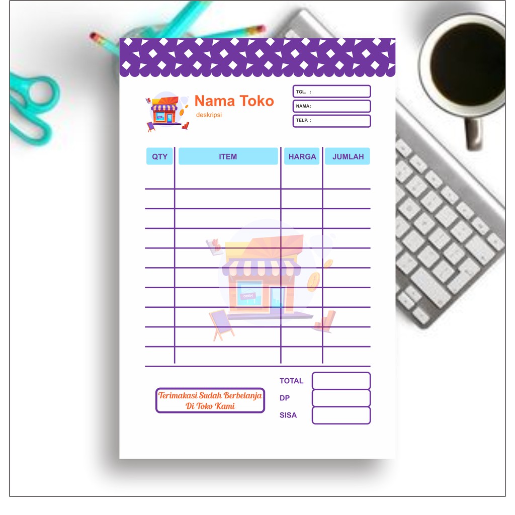 Nota Olshop Custom, nota bengkel, nota toko bangunan, nota kelontong ...