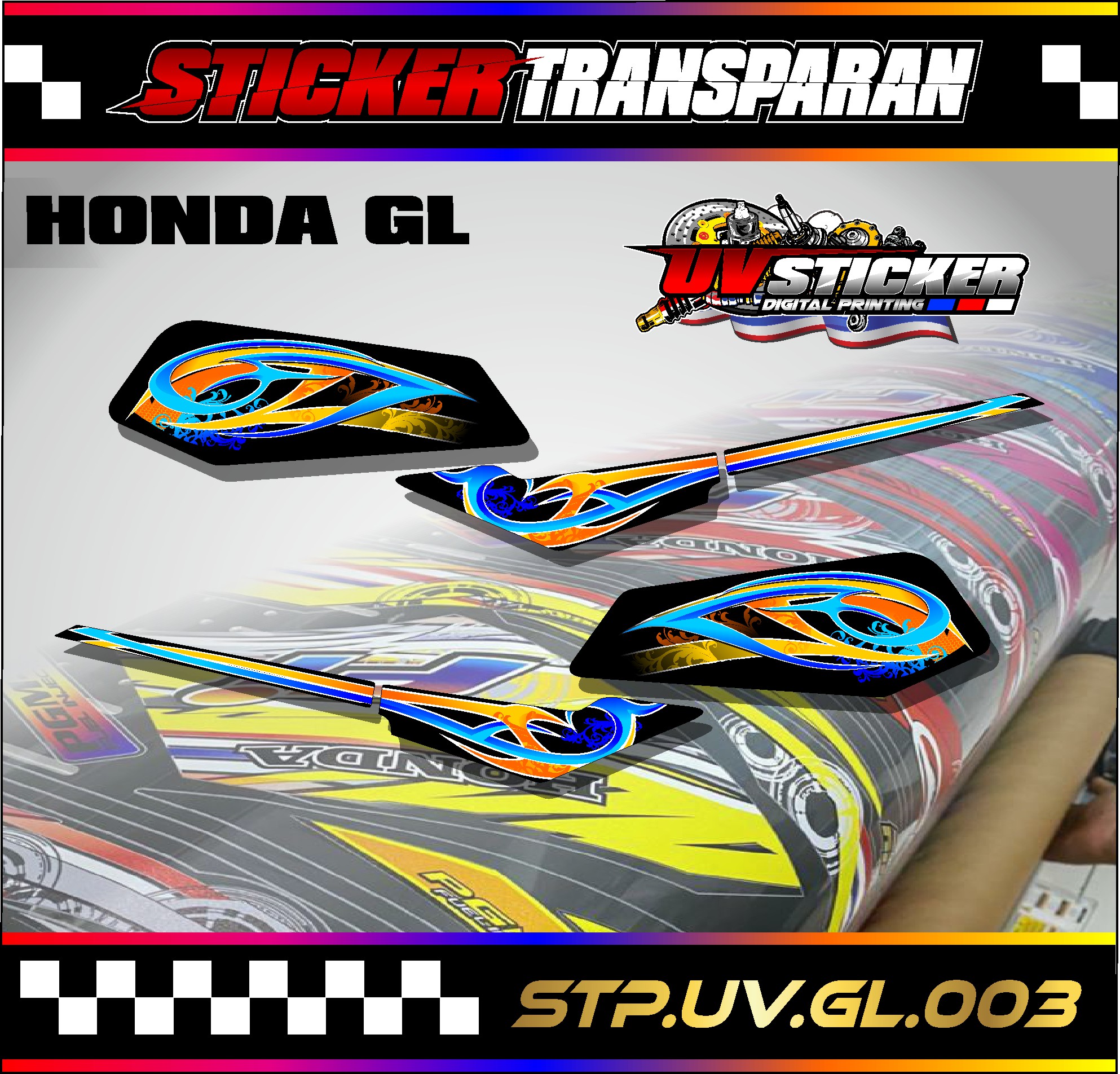 GL Sticker Striping GL Sticker Motor Honda GL Variasi Transparan ...