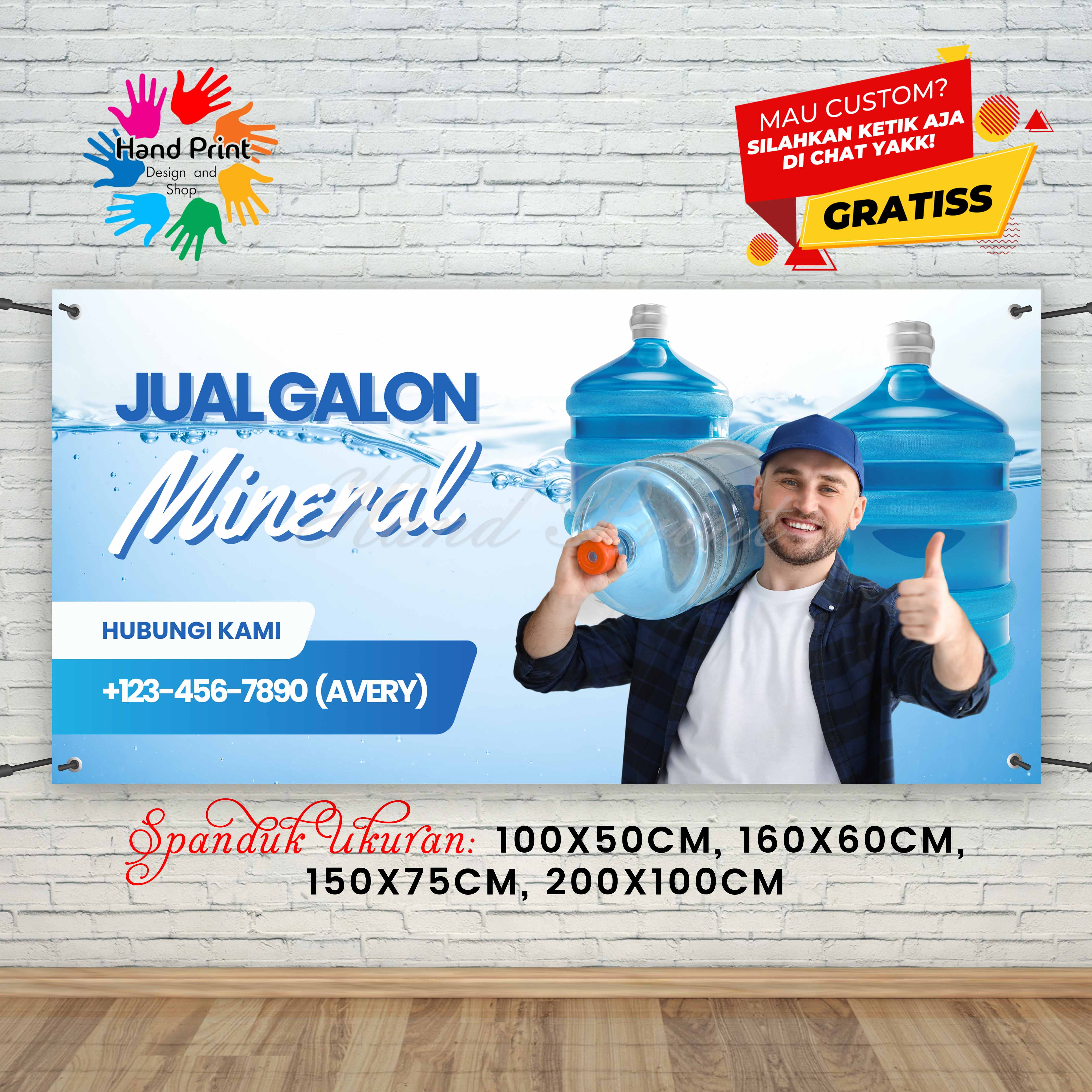 Cetak Spanduk Banner Jualan Galon Air Minum Isi Ulang Biru MMT Spanduk ...