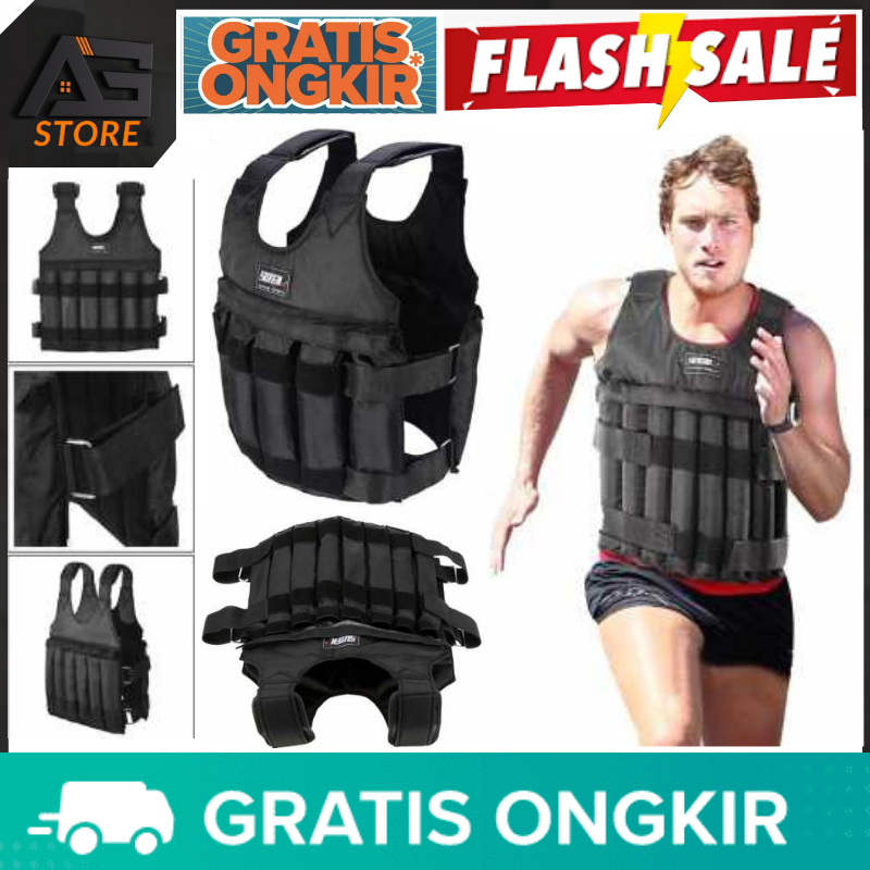 (BERKUALITAS) Rompi Pemberat Latihan Lari Weighted Vest Beban 20kg ...