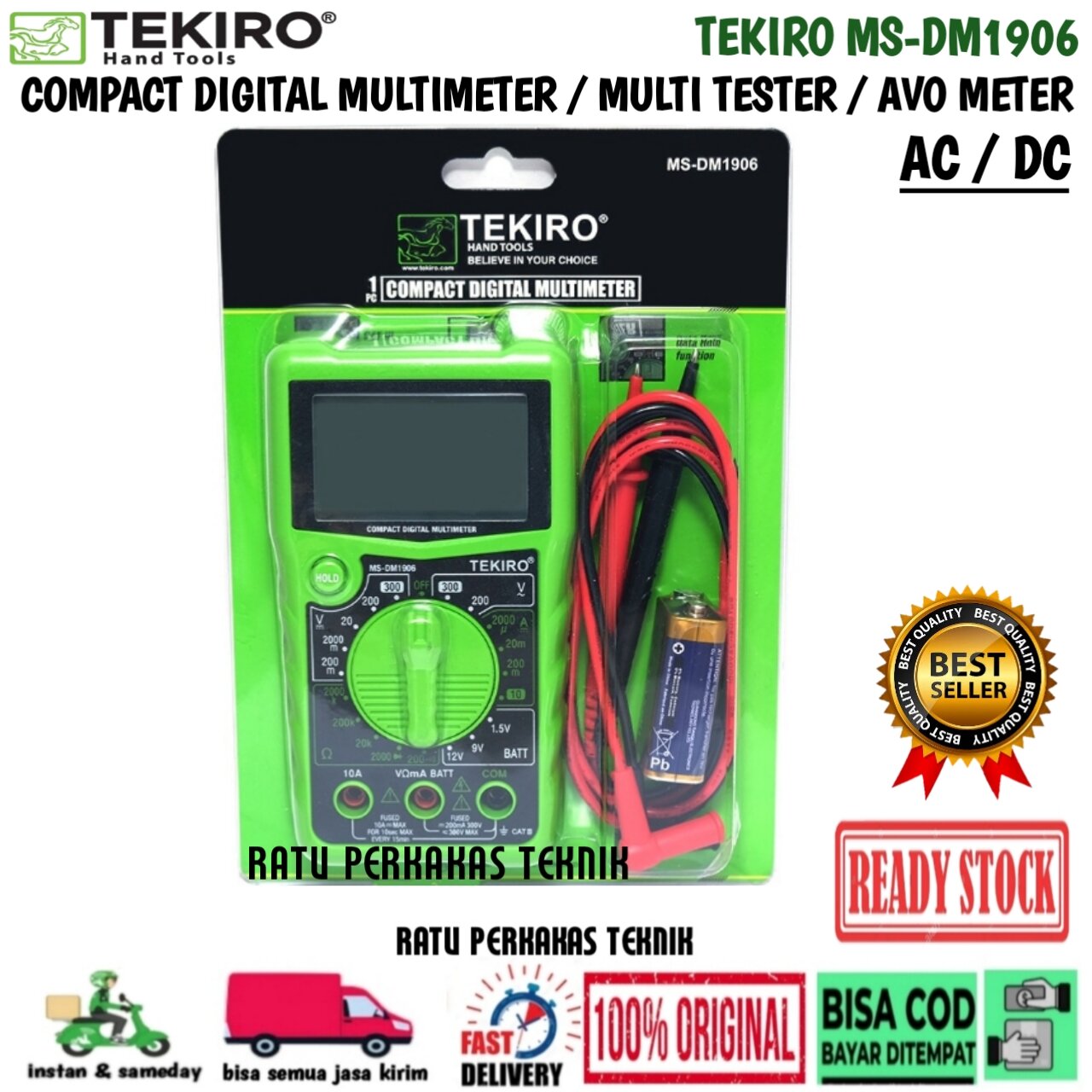 MULTI TESTER TEKIRO DIGITAL MULTIMETER COMPACT / AVO METER MULTITESTER ...