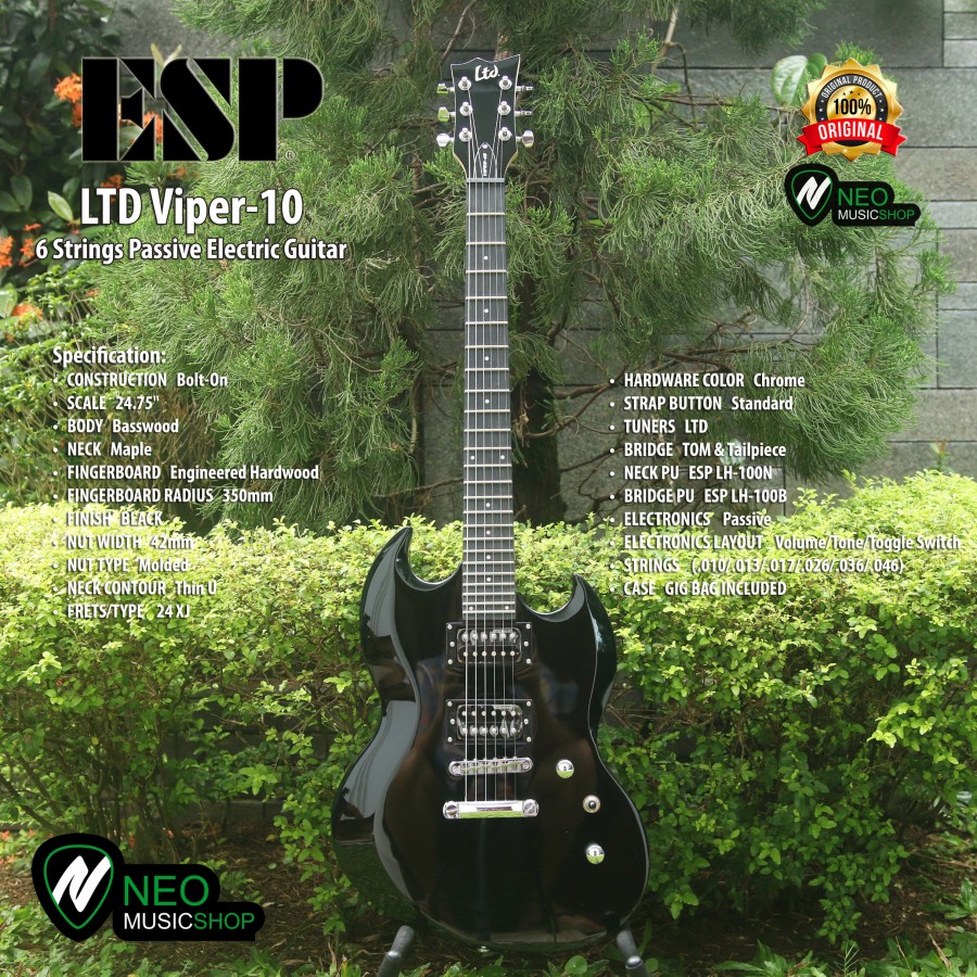 ESP LTD Viper10 6 Strings Passive Electric Guitar - Tanpa Packing ...