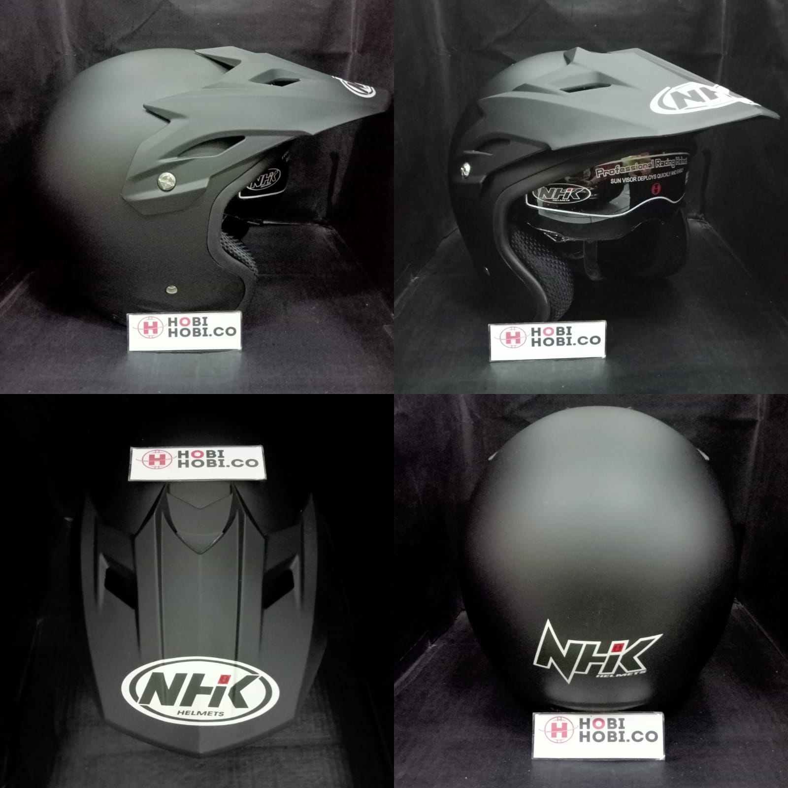 Helm NHK Supermoto Solid NHK SEMI CROSS Black Doff | Lazada Indonesia