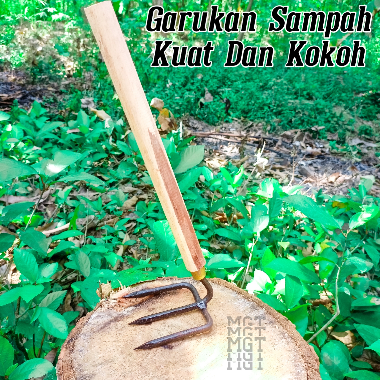 Garukan Sampah Dedaunan-Cangkrang Mini-Garpu Sampah Gagang Kayu ...