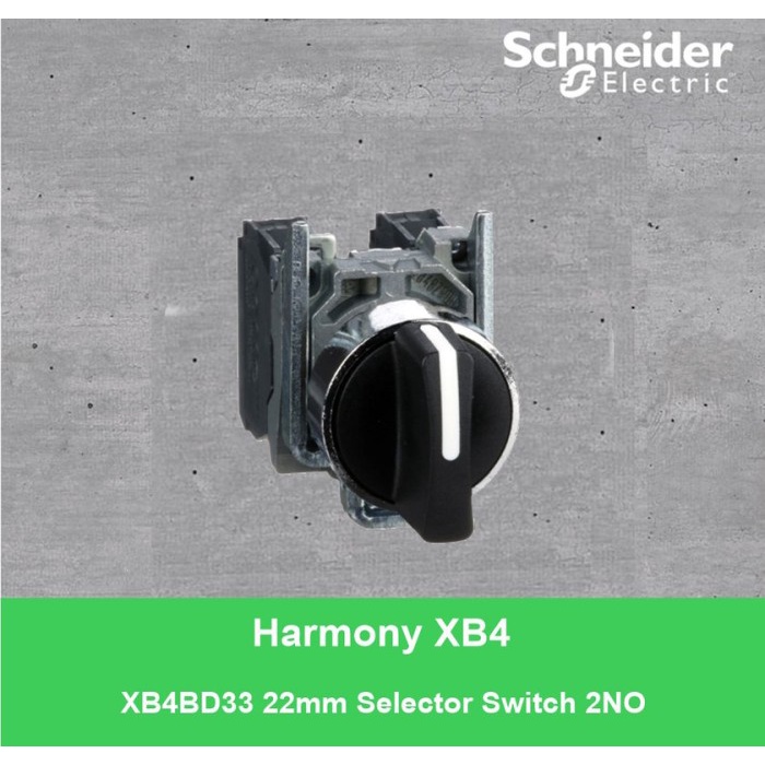 Harmony XB4 BLACK SELECTOR SW 22 mm ZB4BD3+ZB4BZ101+ZBE101 - XB4BD33 ...