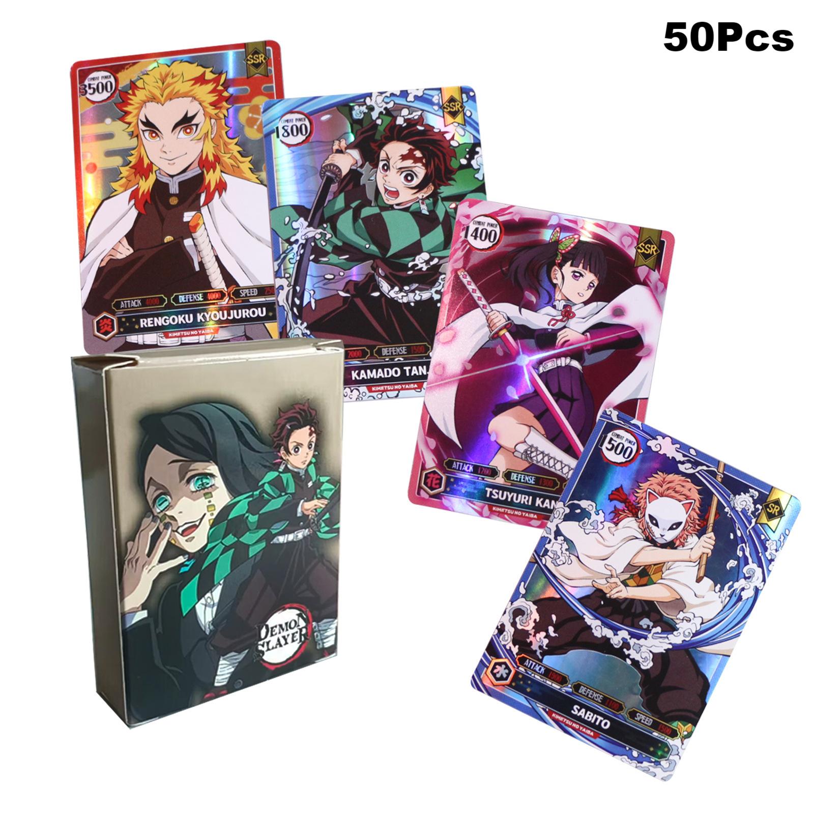 50Pcs Kartu Anime Demon Slayer Trading Card Kartu Demon Slayer 1 Box ...