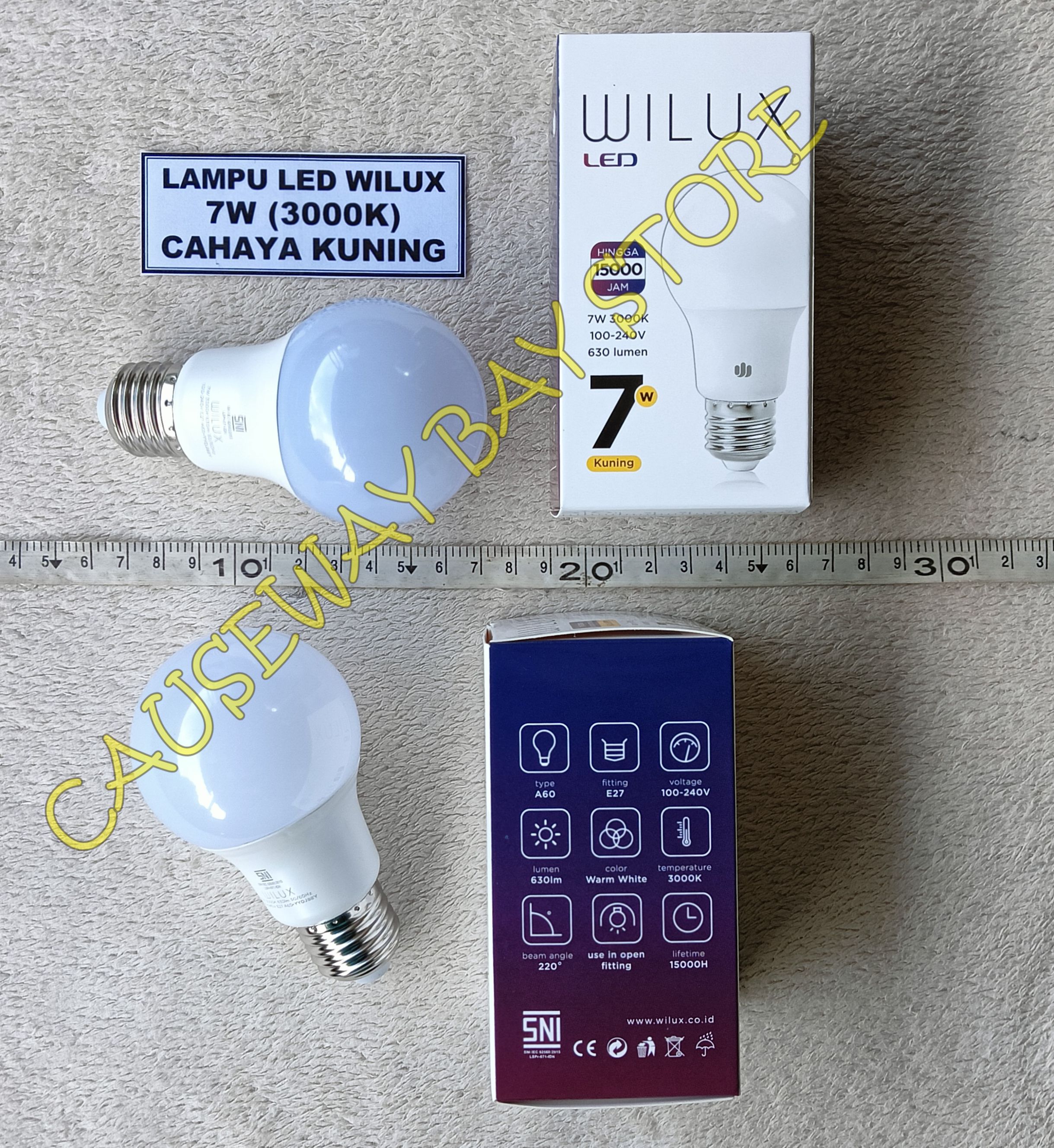 LAMPU LED 7W WILUX 3000K WARM WHITE (PUTIH KEKUNINGAN) | Lazada Indonesia