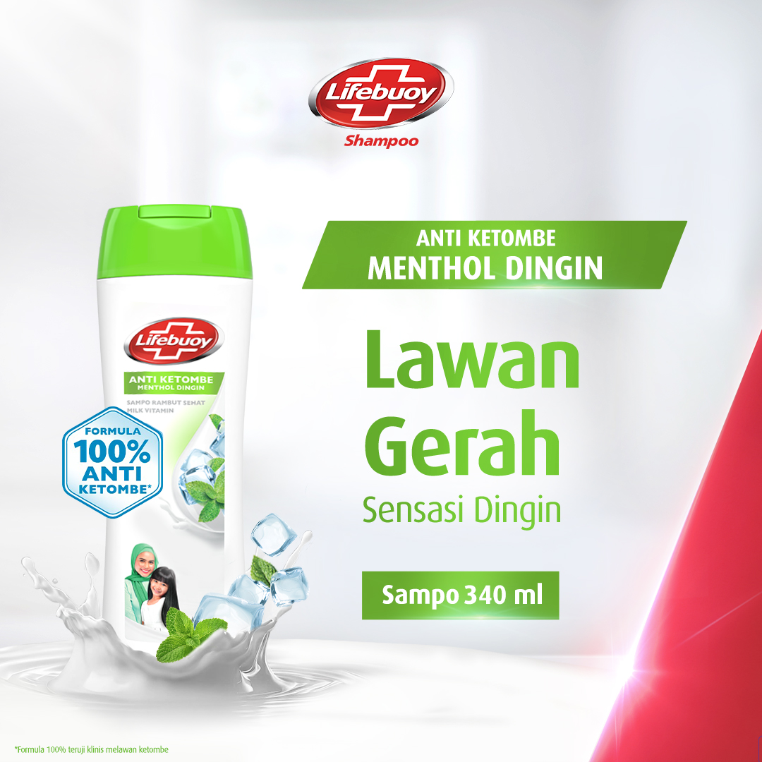 Lifebuoy Shampoo Anti Ketombe Menthol Dingin 340ml - Shampoo Rambut ...