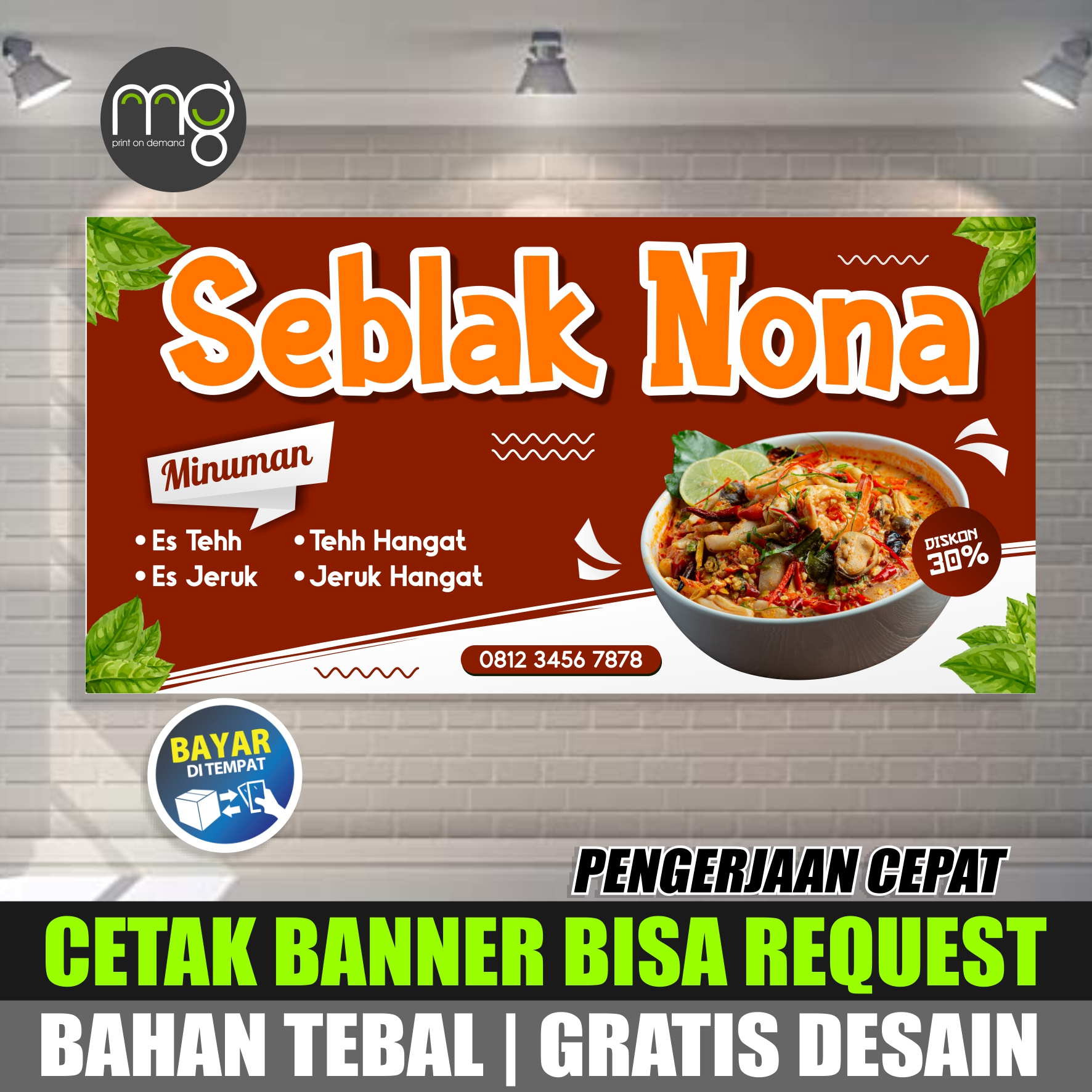 Spanduk jualan seblak / banner warung seblak spanduk aneka masakan ...