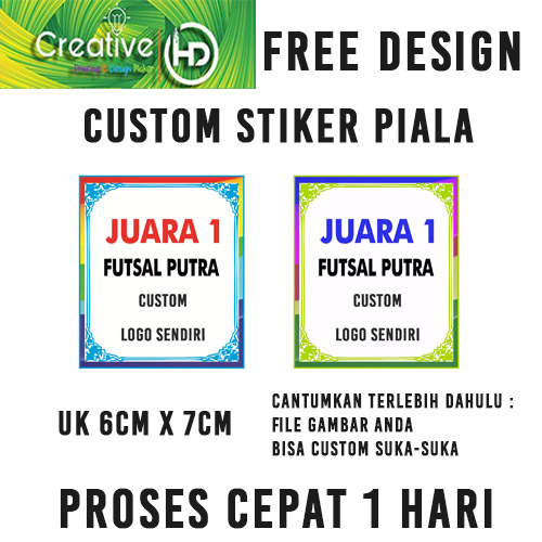 STICKER PENGHARGAAN CUSTOM FREE DESIGN bisa COD UKURAN 6CM X 7CM ...
