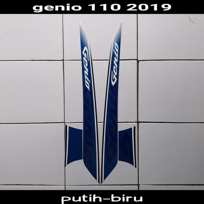 sticker body motor honda genio cbs 110 2019 putih-biru | Lazada Indonesia