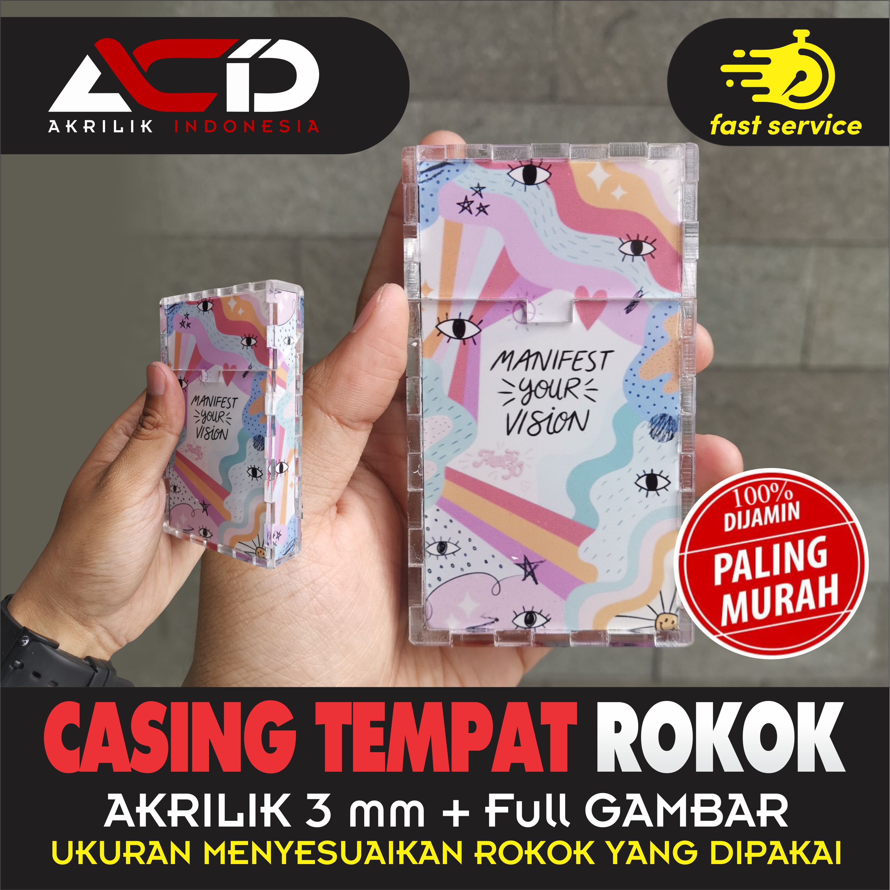Case Kotak Rokok - Akrilik Bening 3 mm - Gambar Custom Bebas | Lazada ...