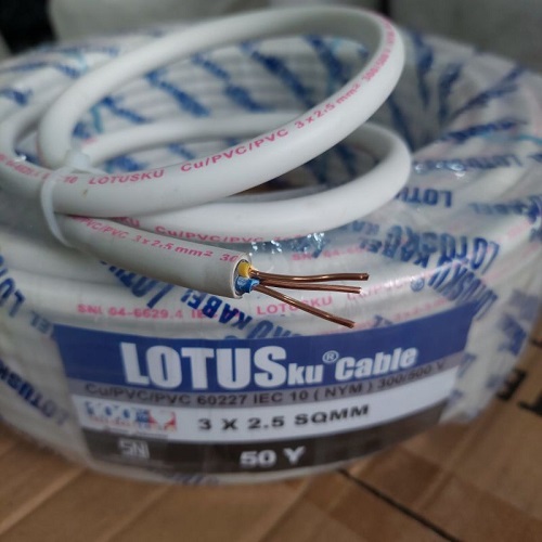 Kabel LOTUS Isi 3x2,5 mm Kabel Listrik Tembaga Kuningan / Kabel ...