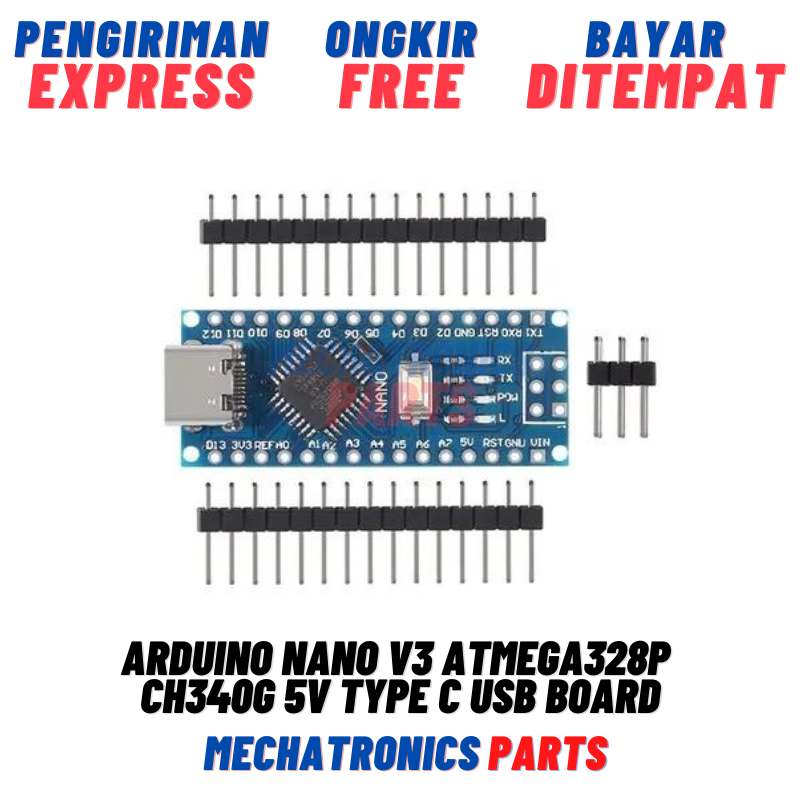 Arduino Nano V3 ATMEGA328P CH340G 5V Type C USB BOARD | Lazada Indonesia