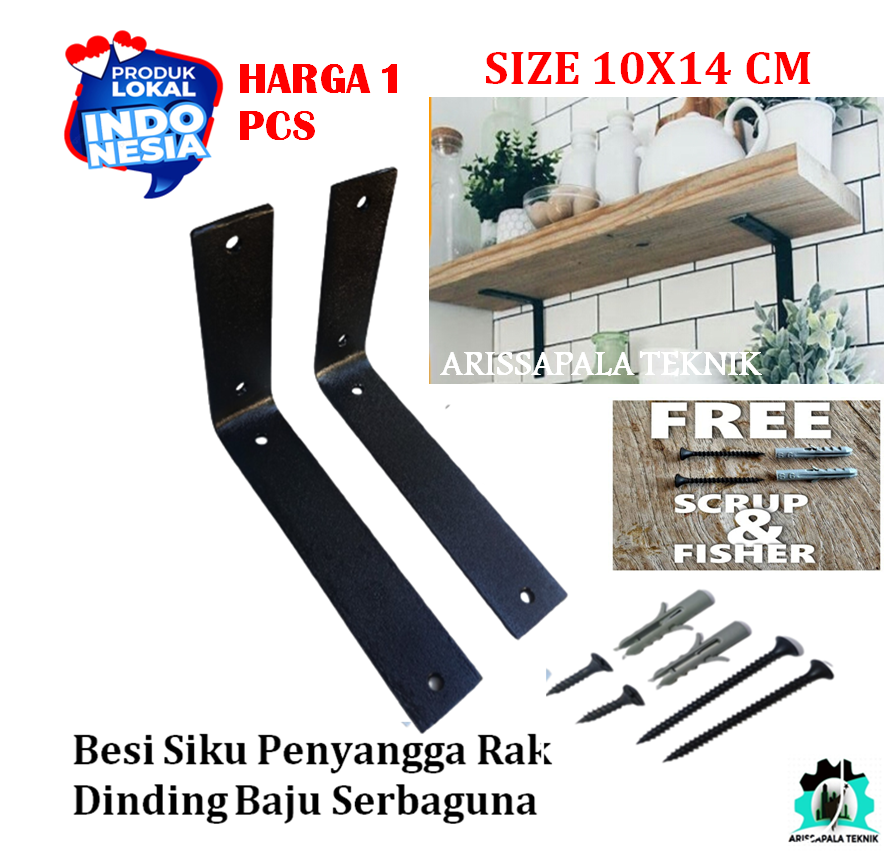 Besi Siku Penopang Papan Bracket / Braket Plat Hambalan Rak Dinding ...