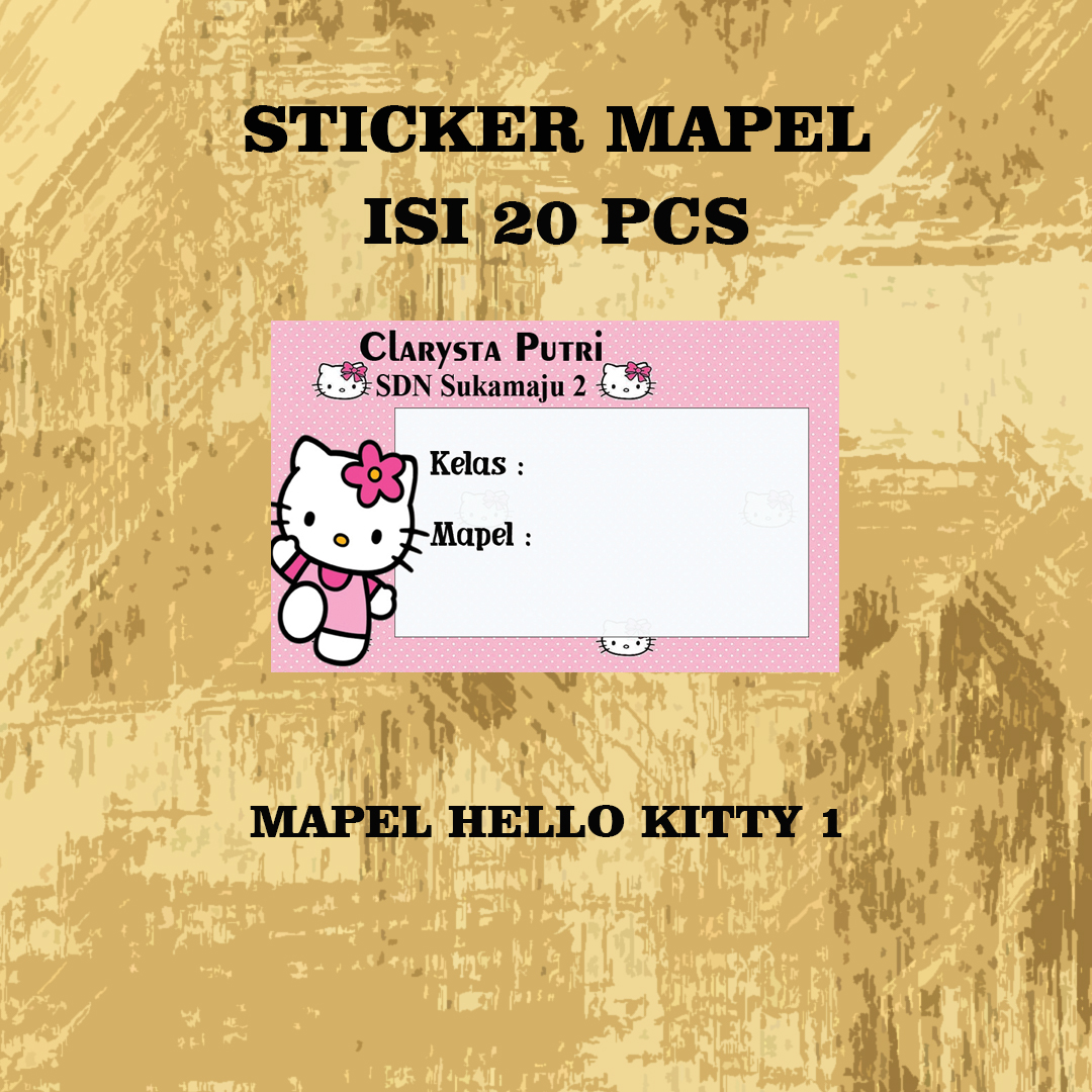 sticker mapel isi 20 series hello kitty, sticker mata pelajaran ...