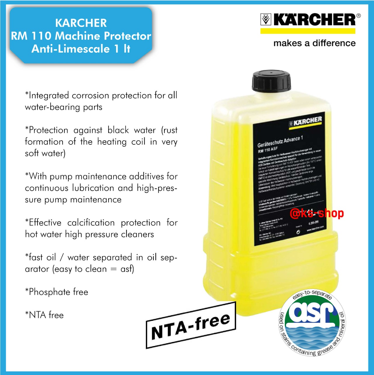 Karcher RM 110, 1 Liter | PressurePro Machine Protector Advance 1 ...