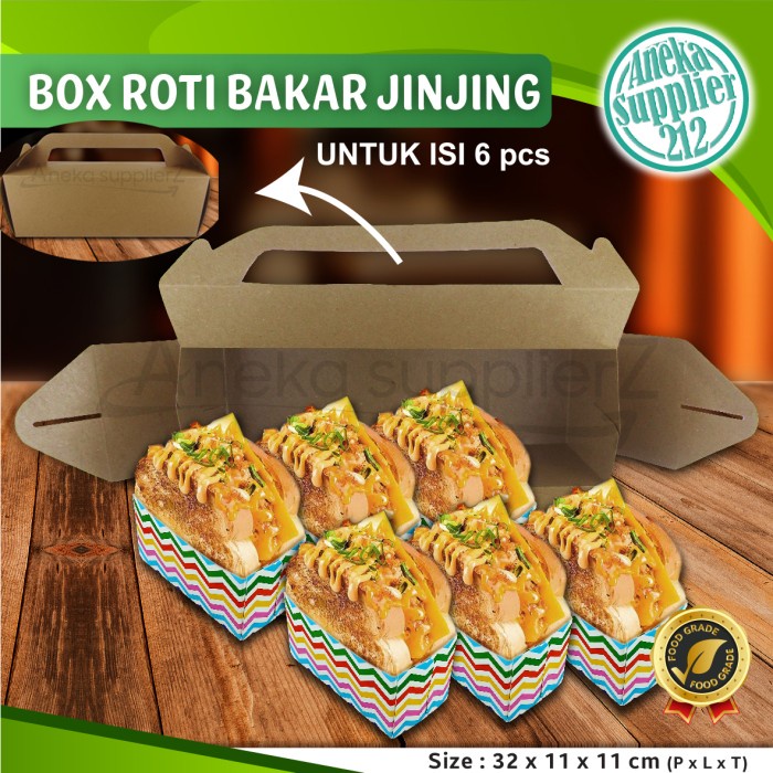 Kotak Box Dus Take Away Toast Roti Bakar KRAFT COKLAT -utk ISI 6 (10 ...