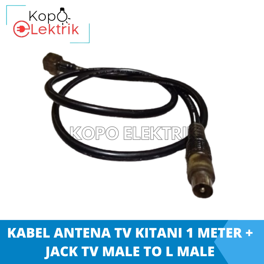 KITANI Kabel Antena TV 1 Meter + Jack TV / Coaxial Cable Male to L Male ...