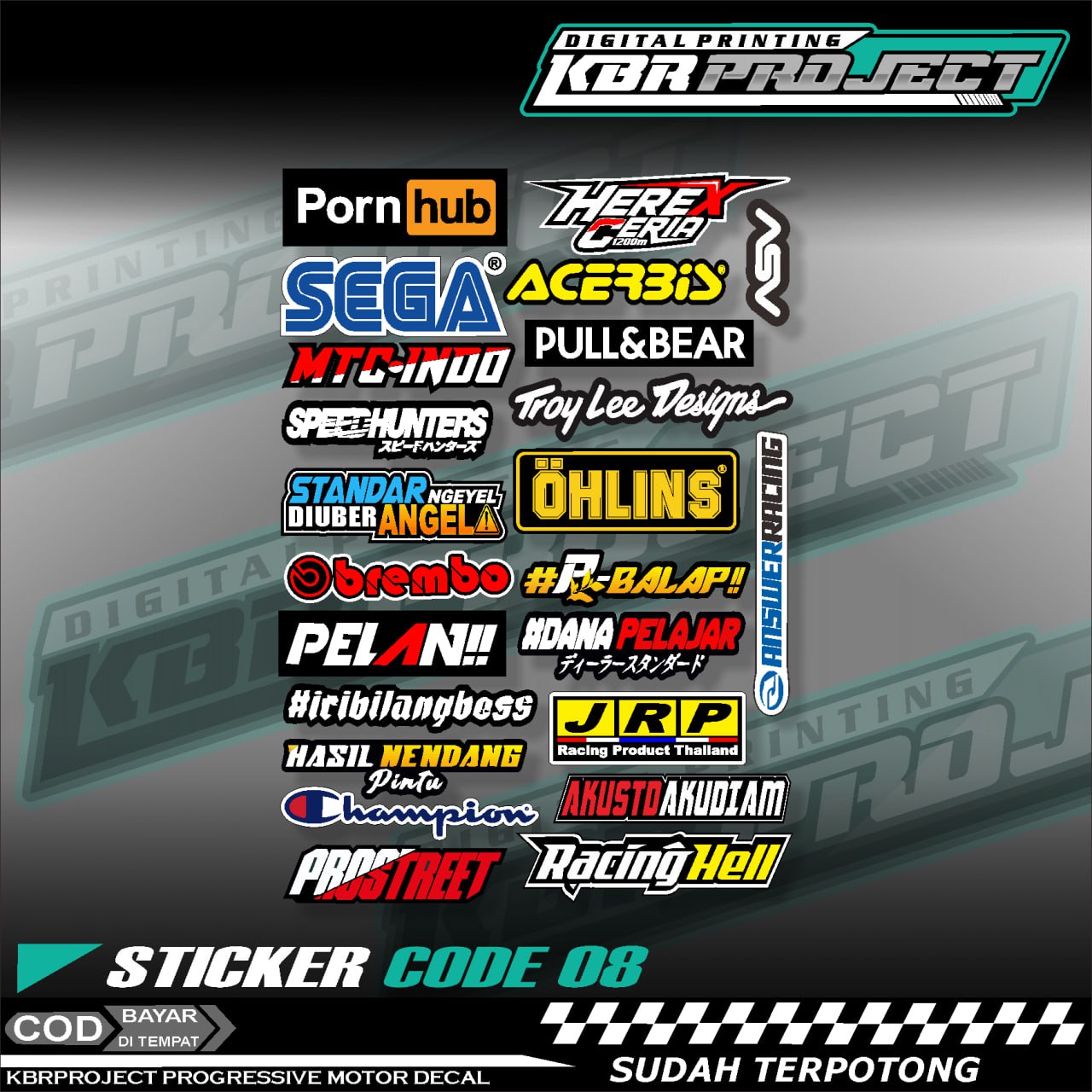 [COD] STICKER RACING VINYL/ STIKER PACK RACING MOTOR / STIKER MOTOR ...