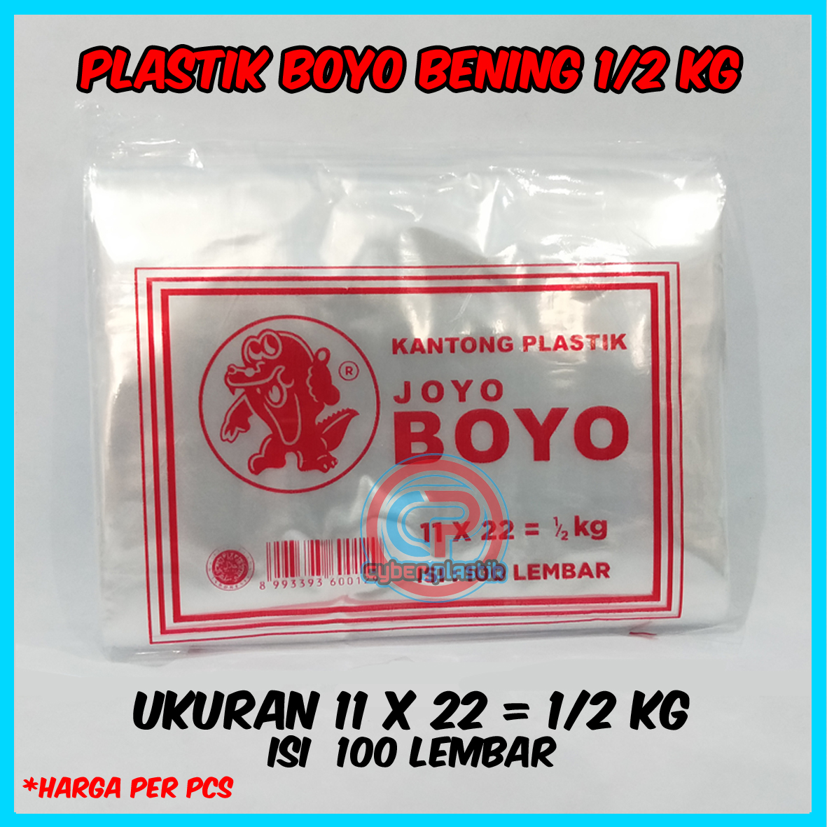 Plastik Boyo 1/2 kg Bening ukuran 11 x 22 isi 100 lembar | Lazada Indonesia
