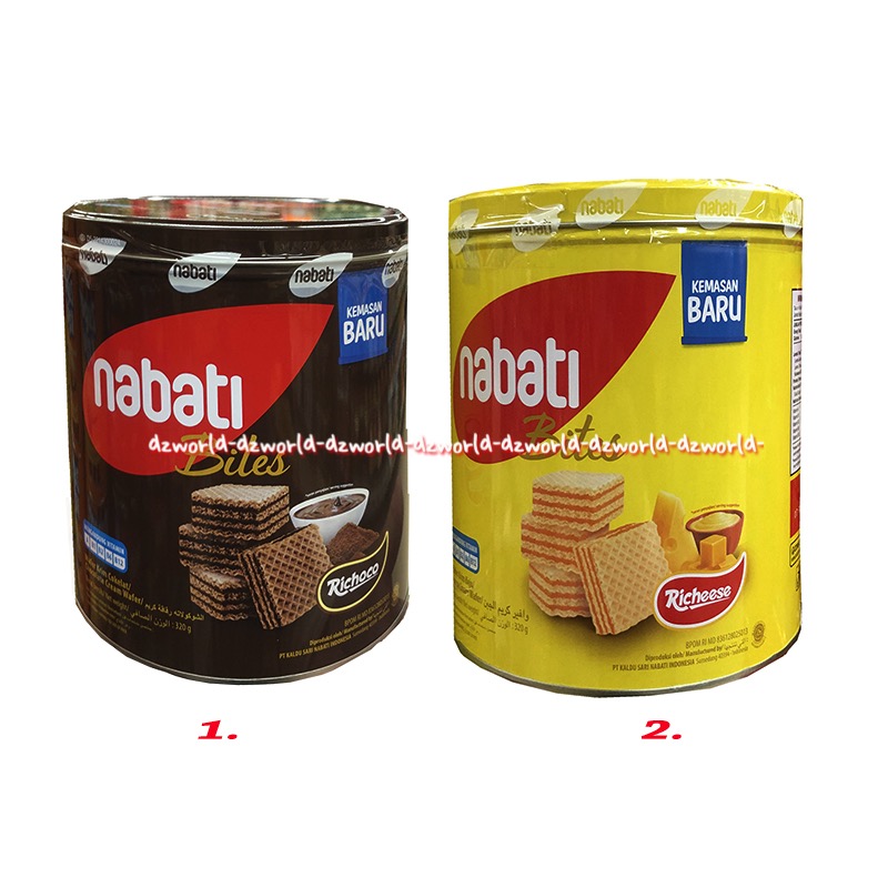 Richeese Nabati Bite 320gr Wafer Snack Coklat Keju Cemilan Richis ...