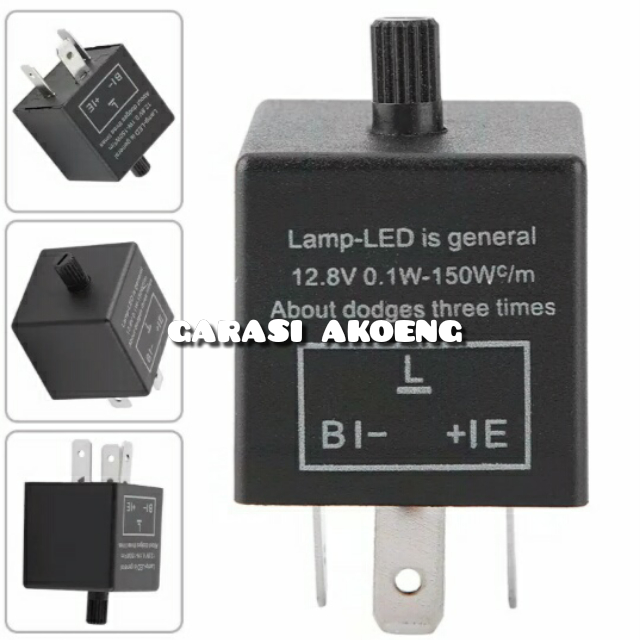Relay Flasher Adjustable 3 Kaki Pin Pengatur Kedip Dapat Diatur ...