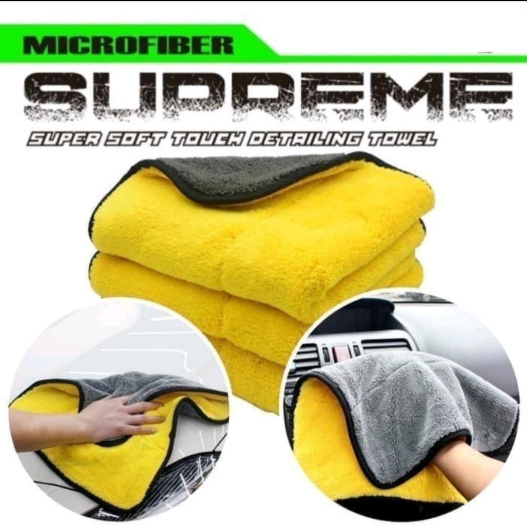 KAIN LAP MOBIL MICROFIBER 30 X 30 / KAIN LAP KUNING SERBAGUNA 30X30 ...
