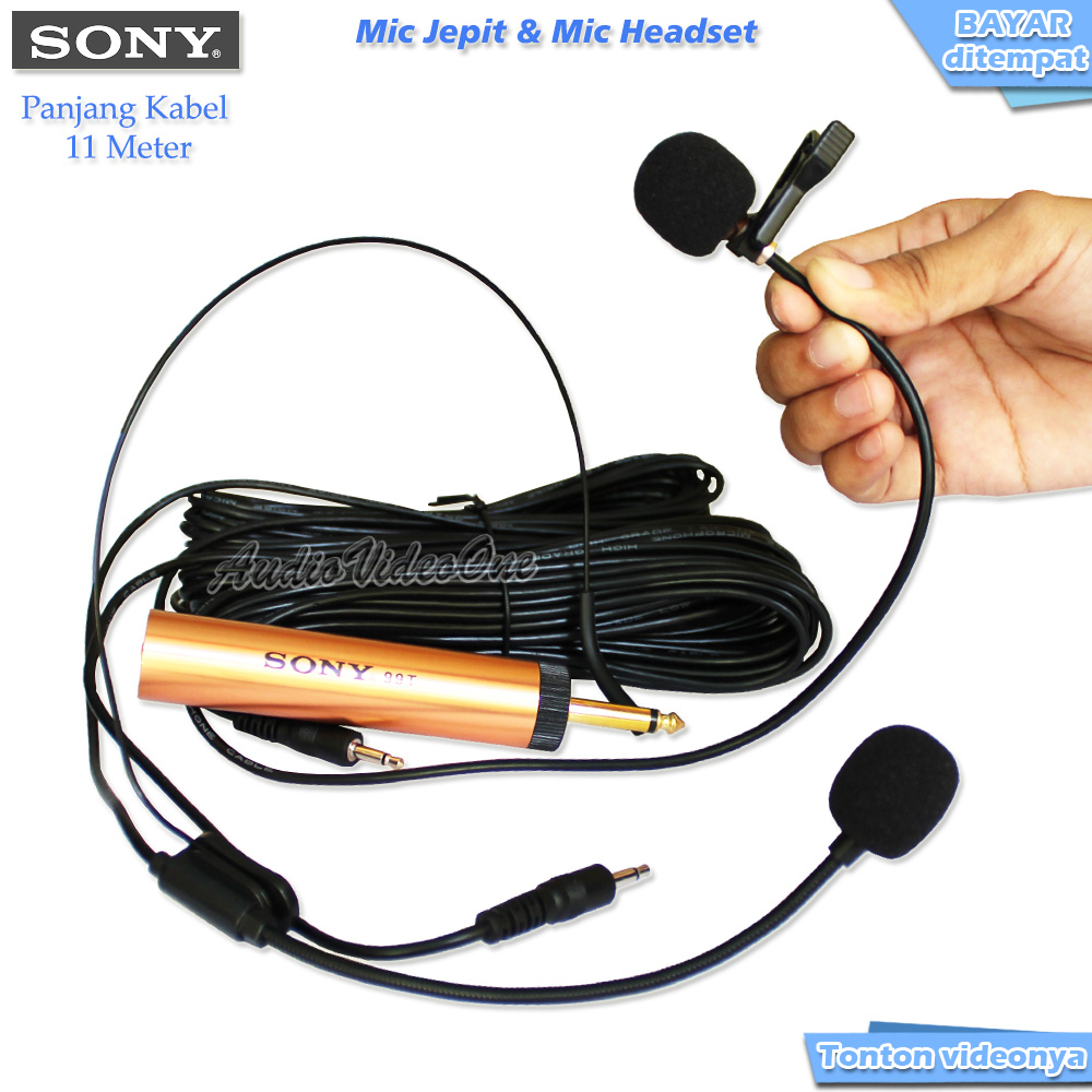 Mic Jepit Sony 99-T Mikropon Kancing dan Headset 2 in 1 Mik Imam ...