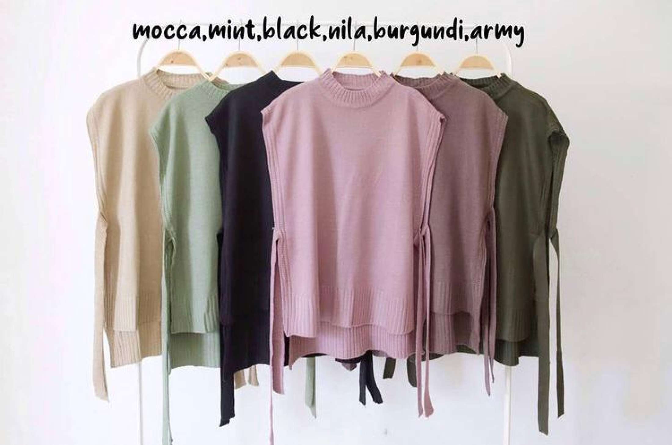 Rompi Tali Rajut Illo Vest Knit Rompi Andin Vintage Basic Fashion Outer ...