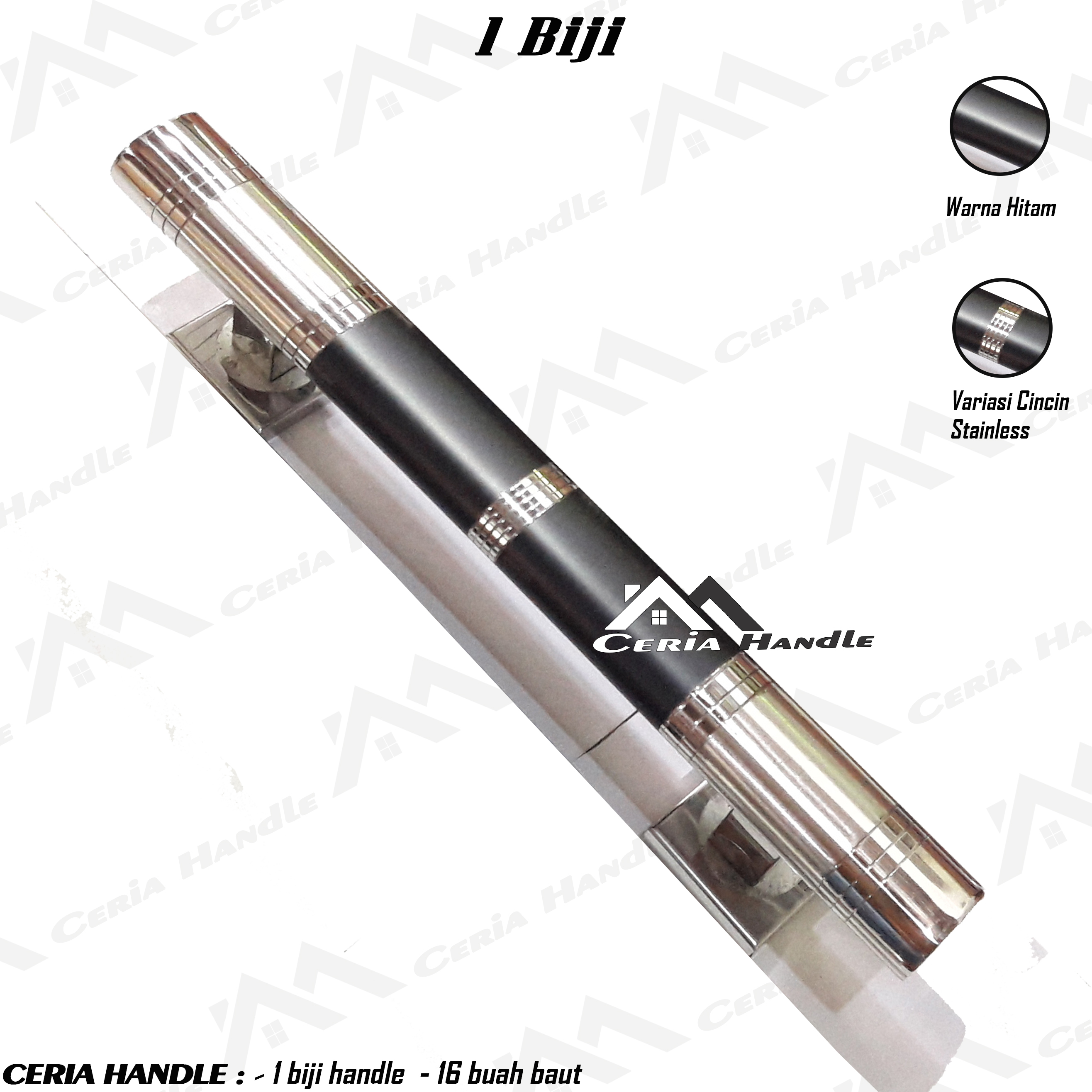 gagang pintu baja dan set kunci pelor 35 cm 45 cm - handle pintu modern ...