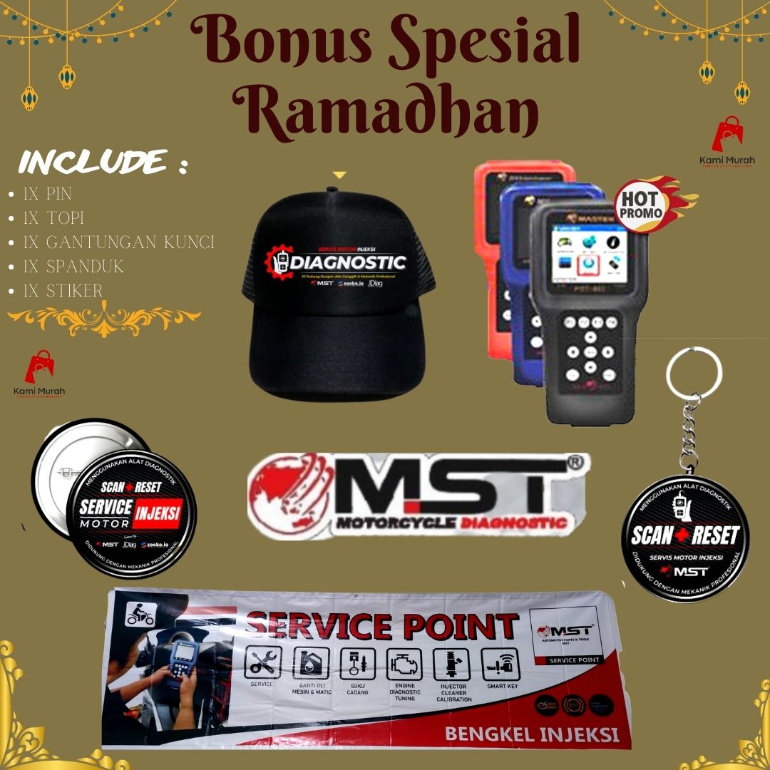 Scanner Motor Injeksi Honda & Yamaha Master Zeus MST-400 Alat Service ...