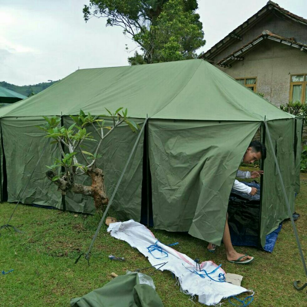 Tenda Regu tenda pramuka tenda komando tenda peleton 4m x 6m | Lazada ...
