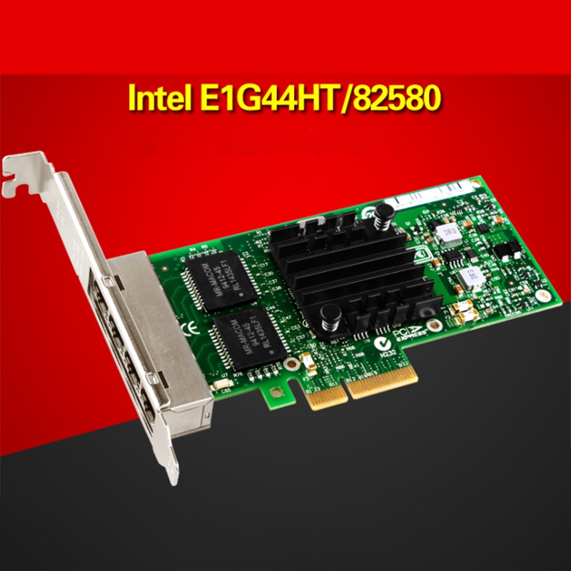 I340-T4 E1G44HT Gigabit Ethernet Server Adapter Intel 82580EB PCI Express X4 1G Network Card ...