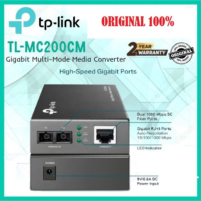TPLINK TL- MC200CM Gigabit Multi Mode Media Converter | Lazada Indonesia
