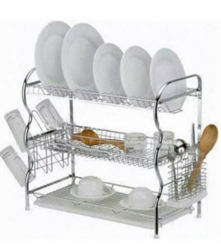 Rak Piring 3 SUSUN Stainless Steel Modern | Lazada Indonesia