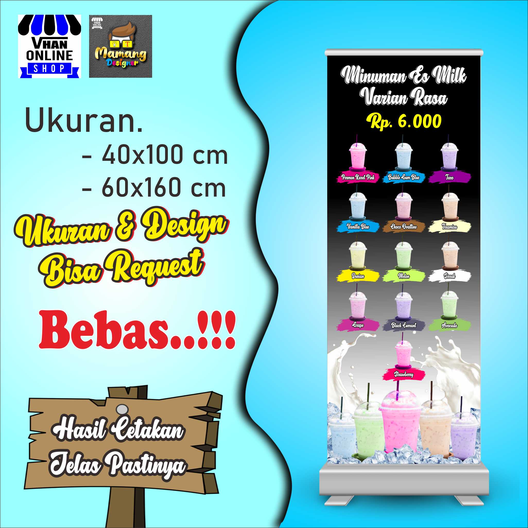 Spanduk, Banner, Mmt Minuman Es Milk, Milkshake, Bagus Murah | Lazada ...
