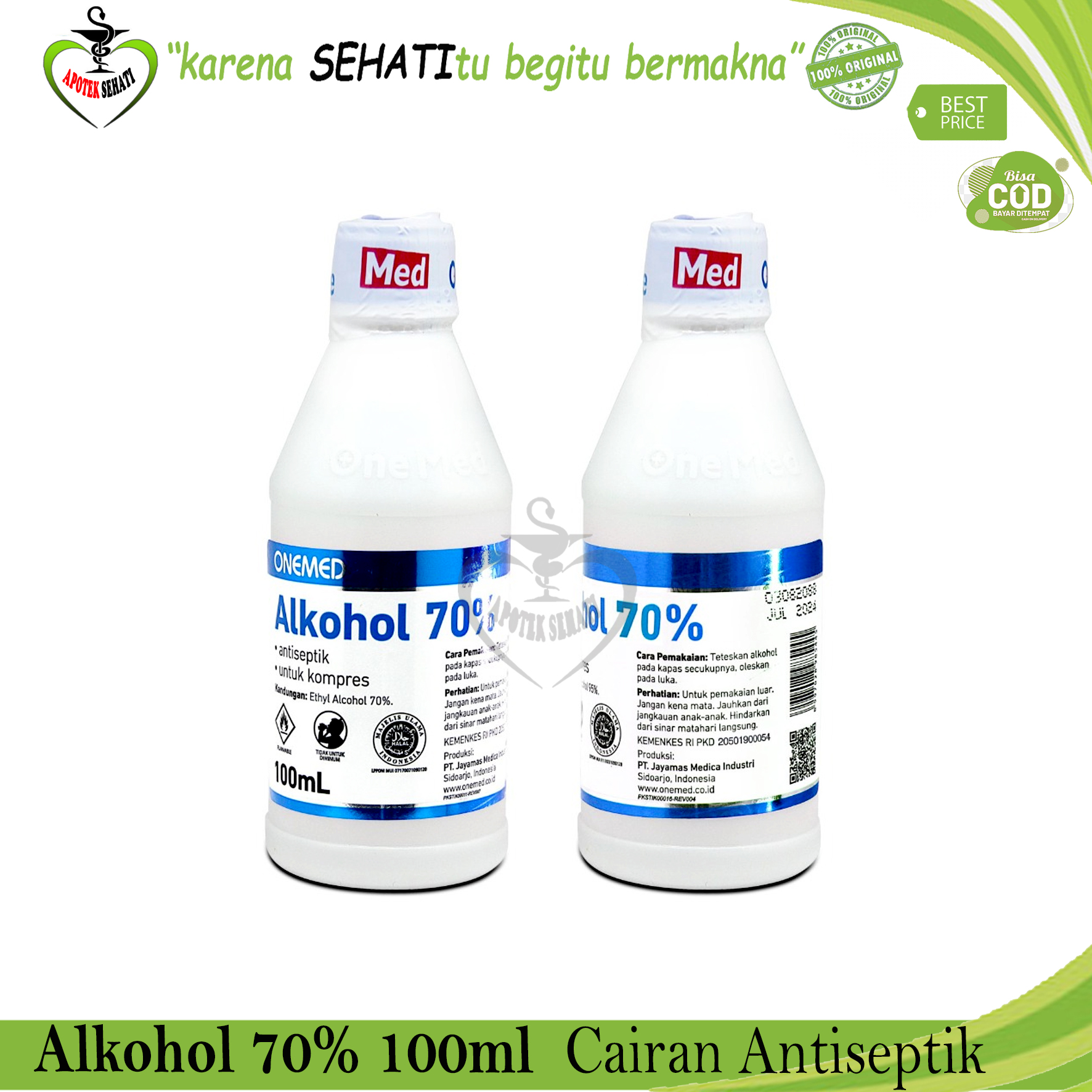 Onemed Alkohol Cairan Antiseptik Alcohol Antiseptic Disinfektan ...