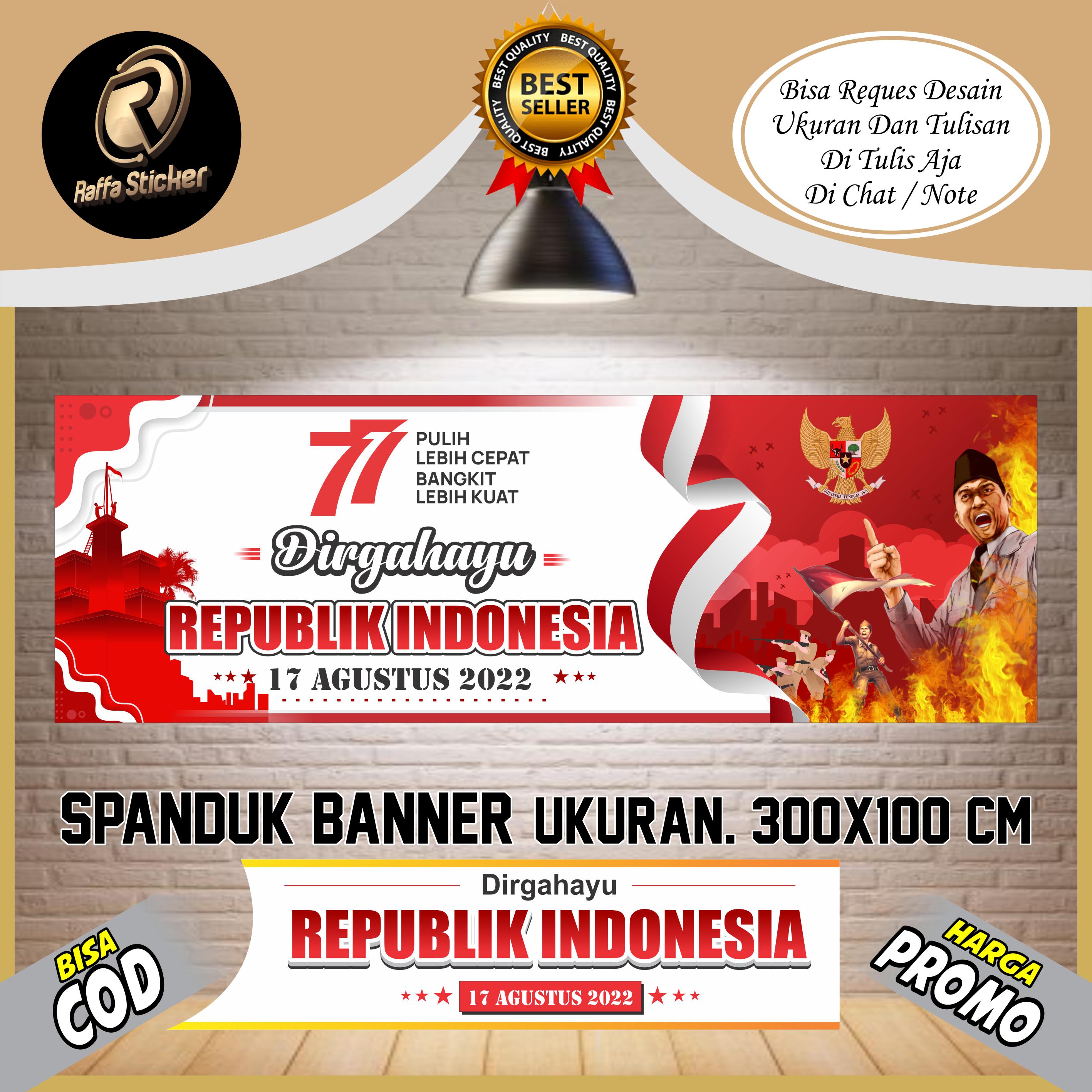 Spanduk Banner Hut RI/ Spanduk Kemerdekaan ukuran 300x100cm TERMURAH ...